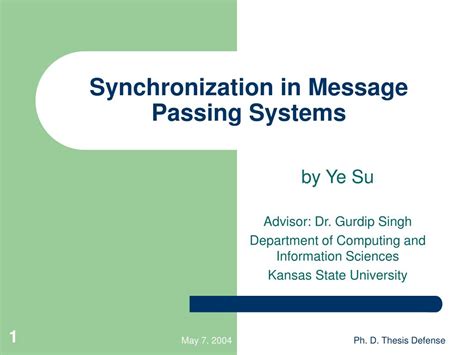 Ppt Synchronization In Message Passing Systems Powerpoint