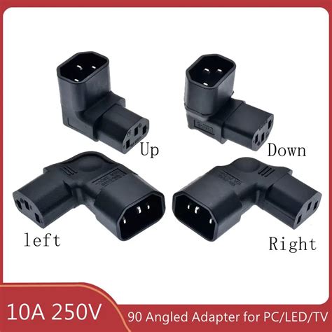 A Pin Iec Connector Down Up Angled Iec C Male To C Female Power