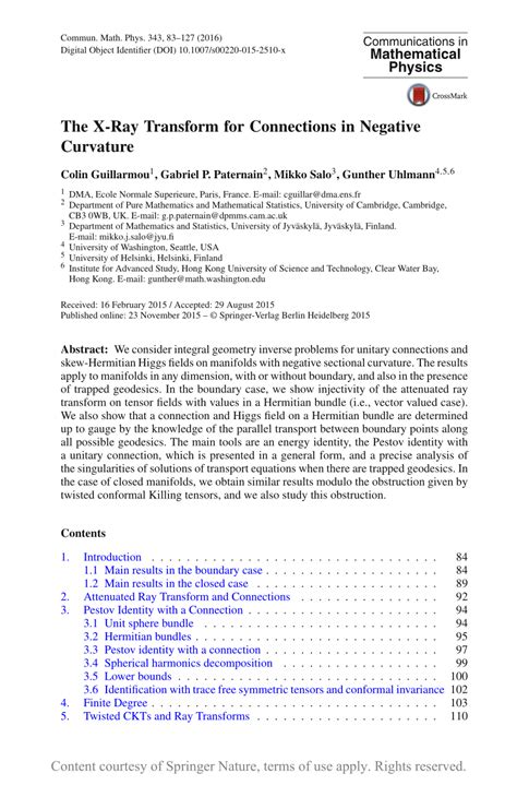 the x ray transform for connections in negative curvature request pdf