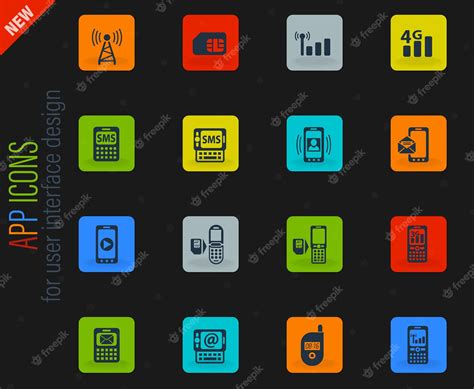 Premium Vector Mobile Connection Icon Set
