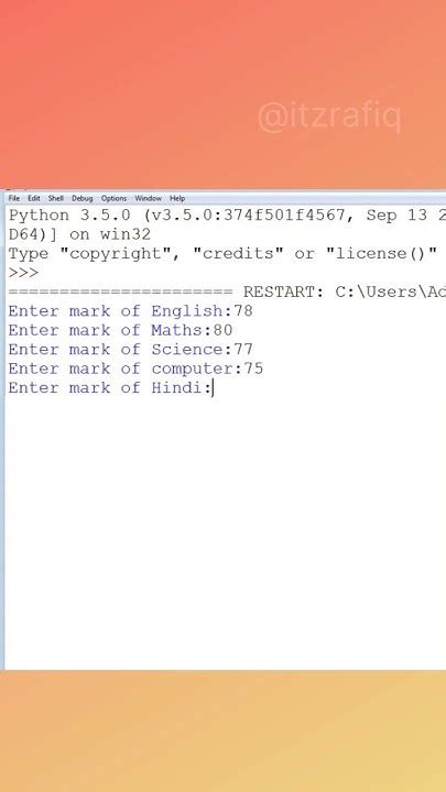 Python Programming A Program To Generate Grades Based On Percentage Itzrafiq Python Coding