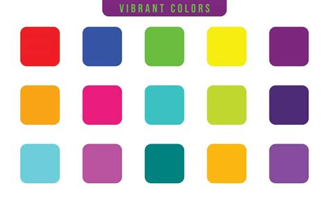 15 Vibrant Colors Palette Set Vector Illustration 34132325 Vector Art At Vecteezy