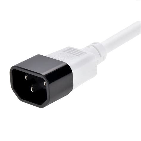 6Ft Power Cord C14 To C15 White SJT 14 3 American Tech Supply