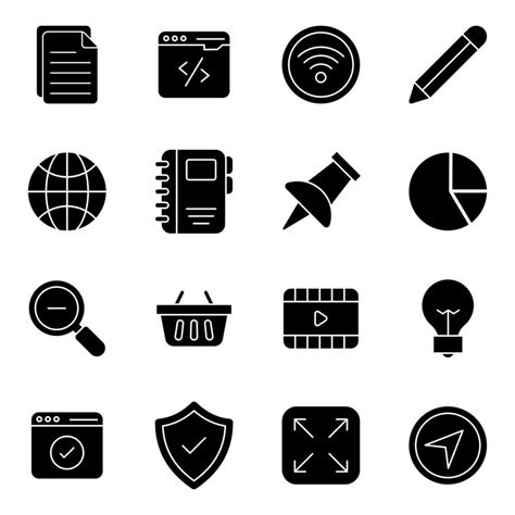 Pack Of User Interface And Ux Solid Icons Vector Art At Vecteezy