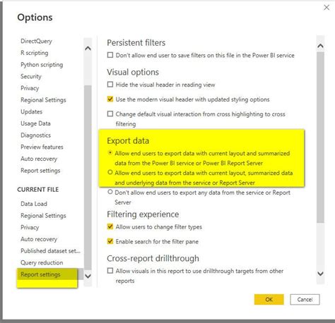 power bi export data isn t working microsoft fabric community