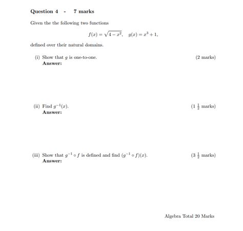 Solved Question 4 7 Marks Given The The Following Two