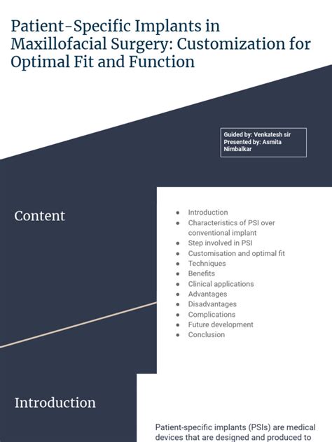 Patient Specific Implants In Maxillofacial Surgery Pdf Dental