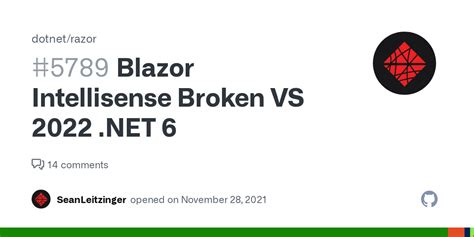 blazor intellisense broken vs 2022 6 · issue 5789 · dotnet razor