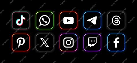 Premium Vector Social Media Icons Collection Flat Style Vector Icons