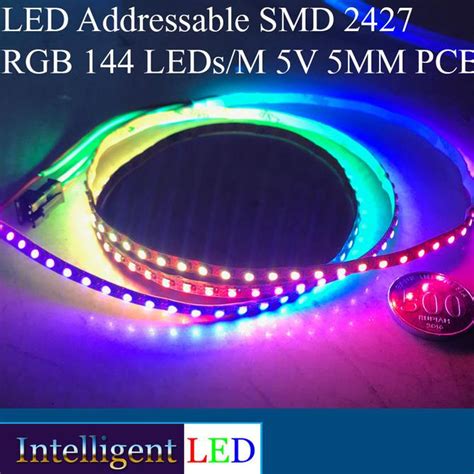 Jual Segera Miliki Led Addressable Smd 2427 Rgb 144 Leds M 5V 5Mm White Pcb Uk 50Cm Hot Sale