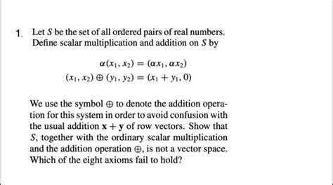 solved let be the set of all ordered pairs of real numbers define