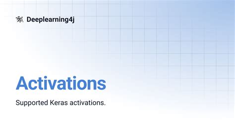 Activations Deeplearning4j
