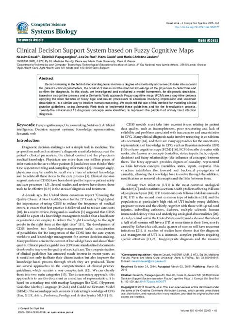 Pdf Clinical Decision Support System Based On Fuzzy Cognitive Maps