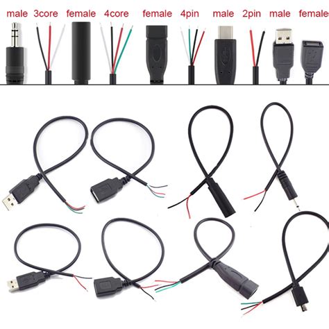 2 Pin 4 Pin Data Line Micro Usb 2 0 Type C Aux Mono Connector Power