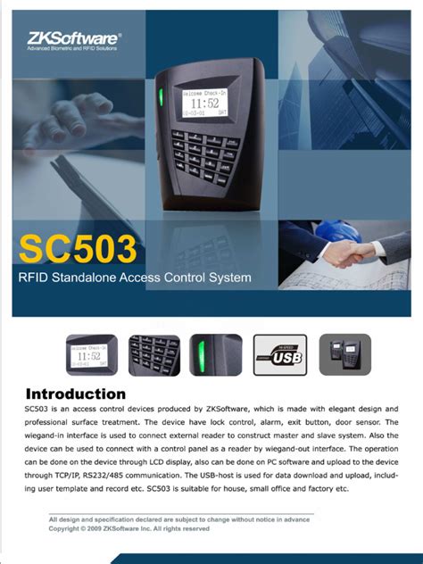 Sc503 Rfid Standalone Access Control System Introduction Pdf