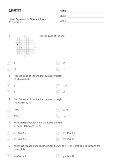 50 Linear Equations Worksheets For 8th Grade On Quizizz Free And Printable