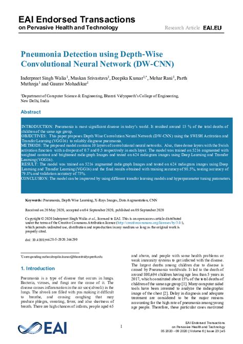 pdf pneumonia detection using depth wise convolutional neural network