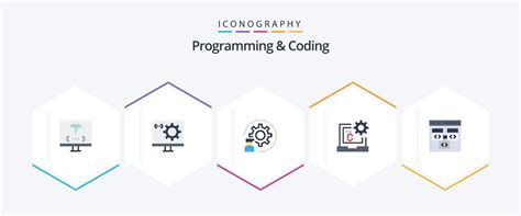 Programming And Coding 25 Flat Icon Pack Including Coding App Process