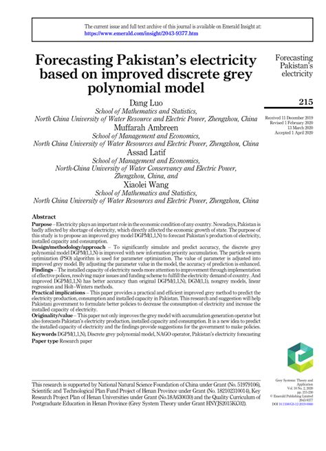 Pdf Forecasting Pakistans Electricity Based On Improved Discrete