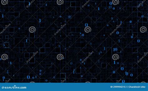 Binary Royal Blue Color Abstract Box Pattern Dark Technology Background Stock Video Video Of