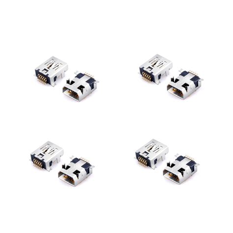 PCB Mount SMD Mini USB 10Pins Miniusb Female USB Jack Plug Socket With Vertical Fixed Pins
