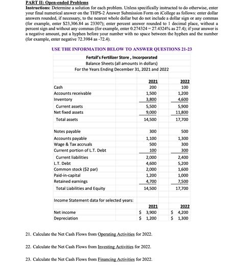 Solved PART II Open Ended Problems Instructions Determine Chegg Com