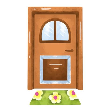 Watercolor Door Clip Art Royalty Free Vector Vectorstock