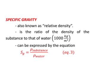 DENSITY SPECIFIC GRAVITY PPTX