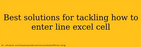 Best Solutions For Tackling How To Enter Line Excel Cell