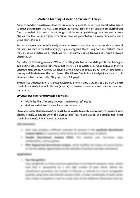 Solution Machine Learning Linear Discriminant Analysis Studypool