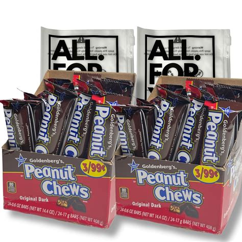 Peanut Chews Cm31 Goldenbergs Dark Chocolate 48pk 2 Boxes Of 24pk