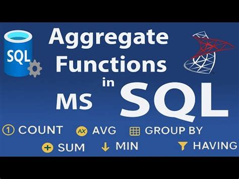 Aggregate Functions in MS SQL [COUNT, SUM, AVG, MIN, MAX, GROUP BY, HAVING Explained] 2025 - YouTube