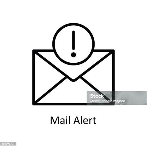 Mail Alert Vector Outline Icon Design Illustration Cyber Security
