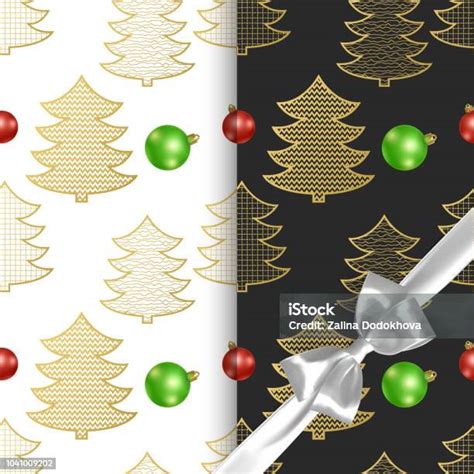 크리스마스 나무와 크리스마스 공을 완벽 한 크리스마스 패턴 0명에 대한 스톡 벡터 아트 및 기타 이미지 0명 가문비나무 검은색 Istock