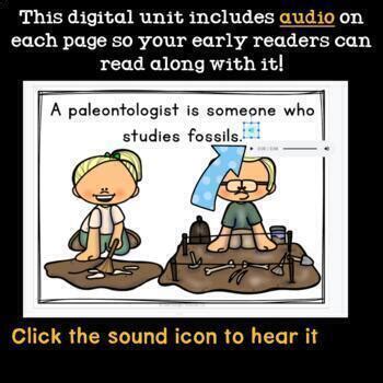Fossils Digital Unit For Early Readers Google Slides With Audio