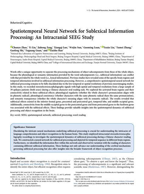 Pdf Spatiotemporal Neural Network For Sublexical Information
