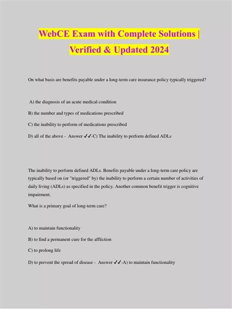 Webce Exam With Complete Solutions Verified And Updated 2024 Webce Stuvia Us