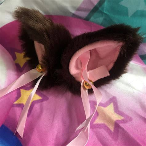Brown Pink Cat Ears With BellsSexy Kitten Ears With Etsy