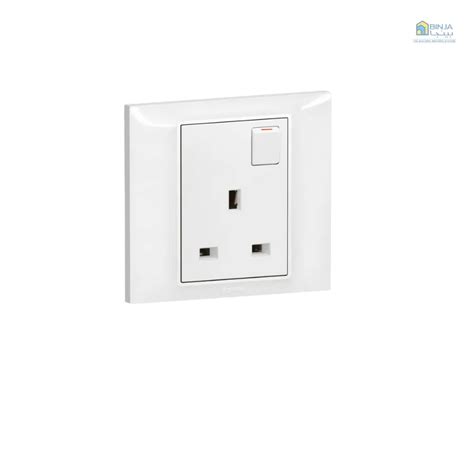 Legrand Belanko Switch Socket 1 Gang 3 Pin 13A White 617641 BINJA