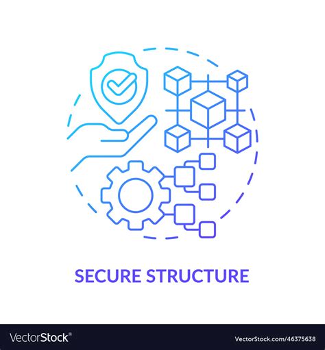 Secure Structure Blue Gradient Concept Icon Vector Image