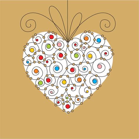 Greeting Card With Heart Stock Vector Illustration Of Decorative