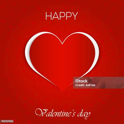 텍스트와 빨간색 종이 심장 발렌타인의 날 인사말 카드 벡터입니다 2월에 대한 스톡 벡터 아트 및 기타 이미지 2월 그림자 긍정적인 감정 표현 Istock