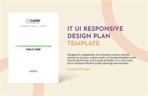 IT UI Responsive Design Plan Template In Google Docs Word PDF