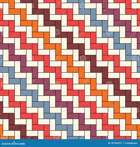 Rectangular Interlocking Blocks Wallpaper Parquet Background Stock
