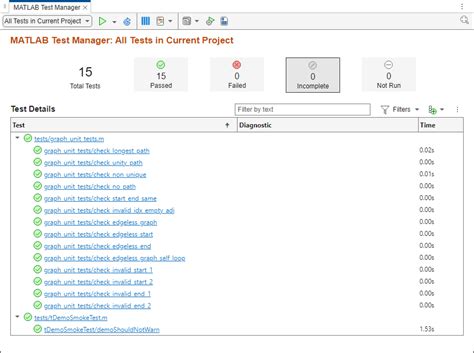 verify code by running tests matlab and simulink