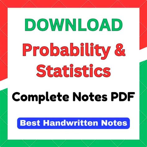 Probability And Statistics Handwritten Notes Pdf Download