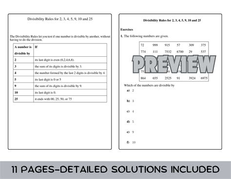 Divisibility Rules Worksheet No 3 With Solutions Teaching Resources