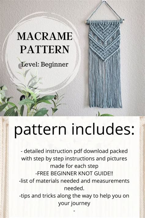 beginner macrame wall hanging pdf pattern macrame patterns macrame tutorials diy macrame