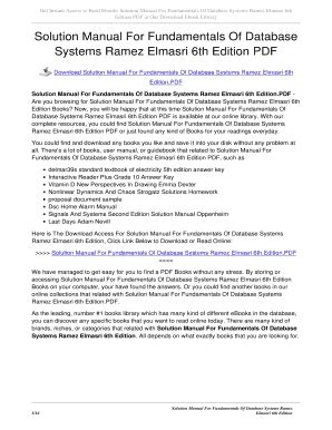 Fundamentals Of Database Systems Th Edition Solutions Pdf Github Fill Online Printable