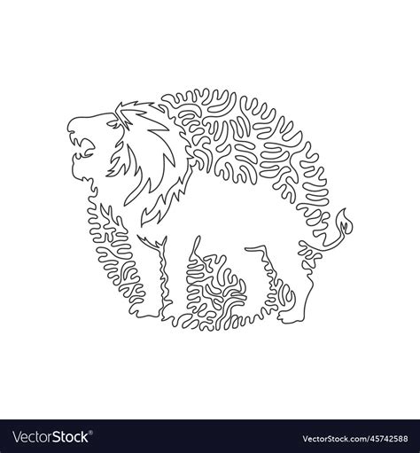 Continuous One Curve Line Drawing Of Predatory Vector Image